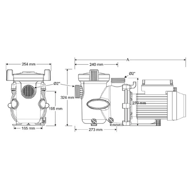 Zodiac FloPro 100M pump for pools 22.9 m3/h - best price in UAE