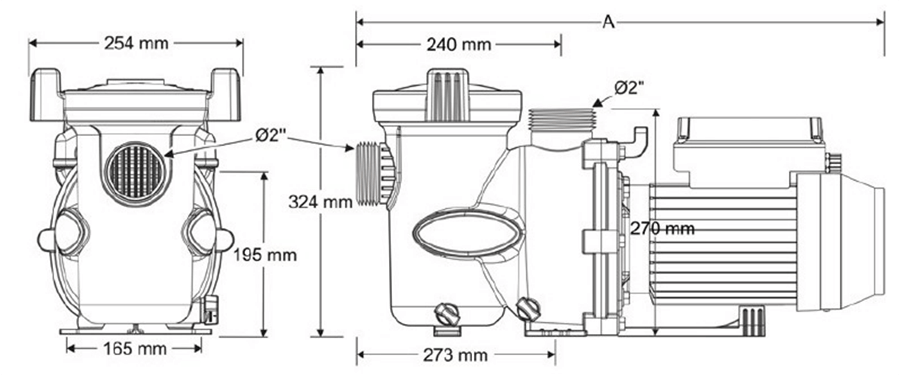 Zodiac FloPro 100M pump for pools 22.9 m3/h - best price in UAE